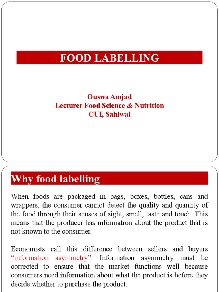 An Informative Guide to Food Labelling: Understanding the Purpose and ...