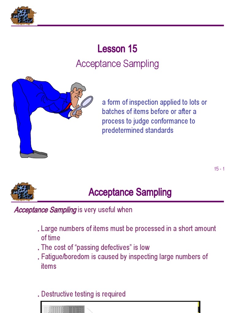01 - Acceptance Sampling | PDF | Sampling (Statistics) | Business