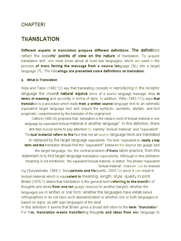 Translation: Key Definitions | PDF | Translations | Idiom