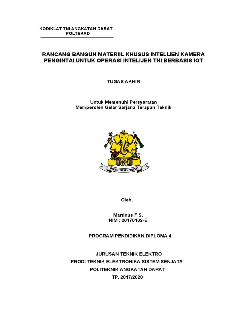 Contoh Cover Ta D4 Poltekad | PDF