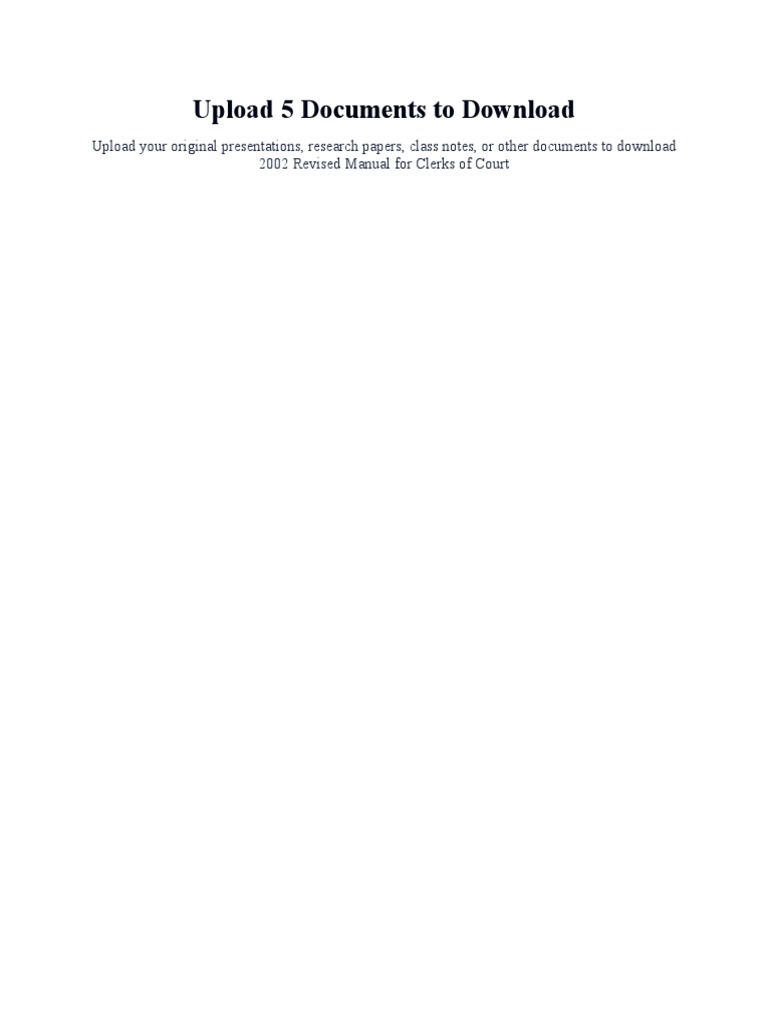 Instructions for uploading documents to download a revised manual for ...