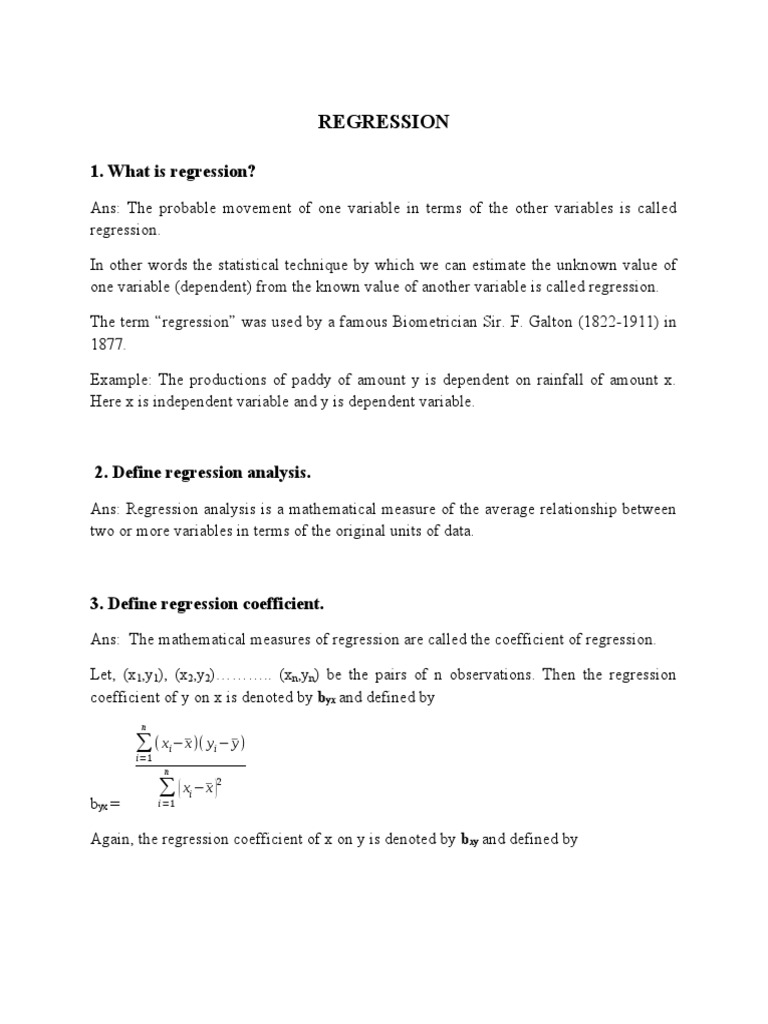 What Is Regression? | PDF | Regression Analysis | Correlation And Dependence