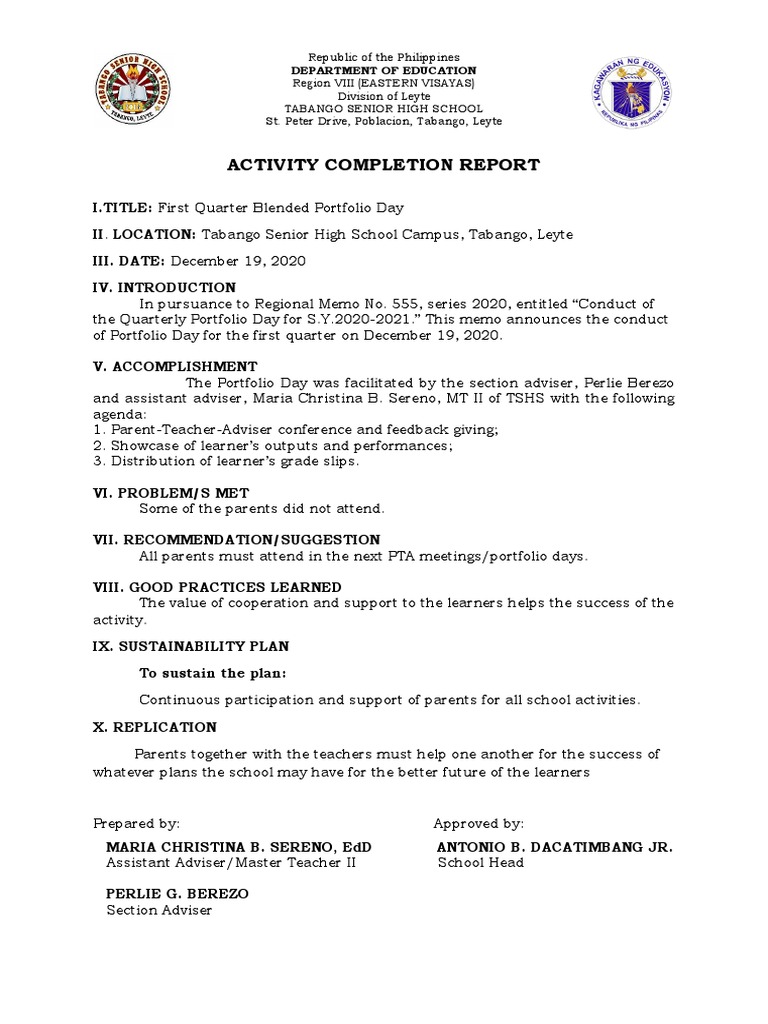 Activity Completion Report | PDF | Education Theory | Cognition