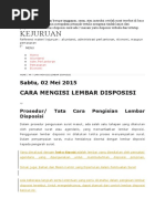 Contoh Lembar Disposisi Resmi | PDF