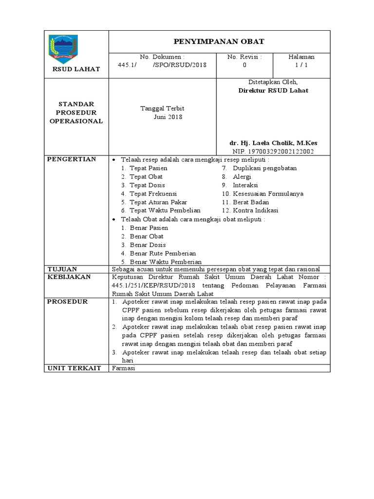 Telaah Resep & Obat RSUD Lahat | PDF