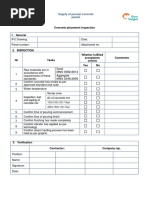 Contractor's Inspection Checklist - Concrete Placement UPLOAD | PDF ...