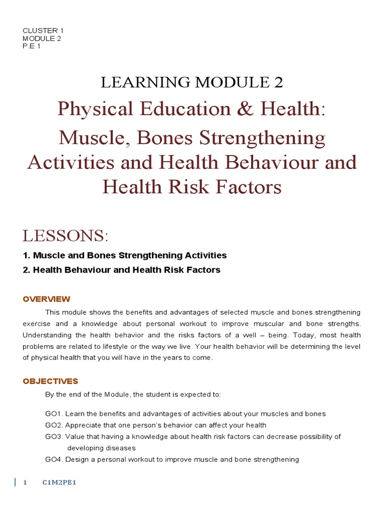 Physical Education & Health: Muscle, Bones Strengthening Activities and ...