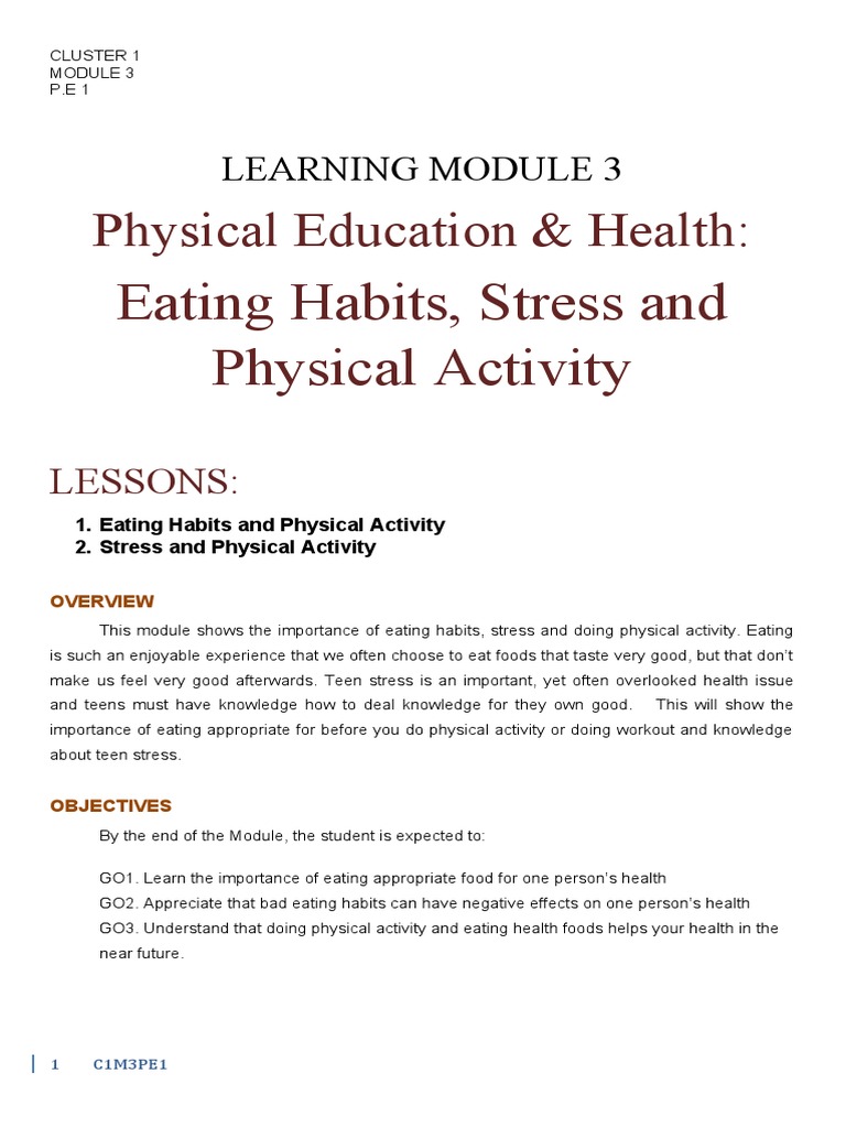 Physical Education & Health:: Eating Habits, Stress and Physical ...