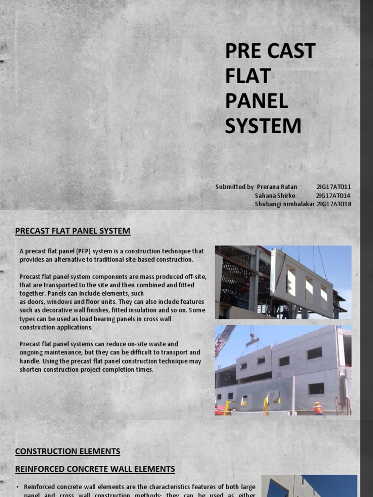 PRECAST FLAT PANEL SYSTEM CONSTRUCTION | PDF | Precast Concrete | Wall