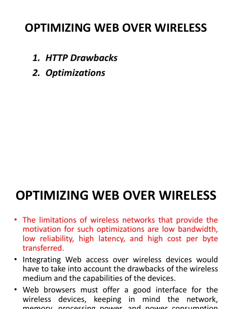 Unit-1-Optimizing Web Over Wireless | PDF | Hypertext Transfer Protocol | World Wide Web