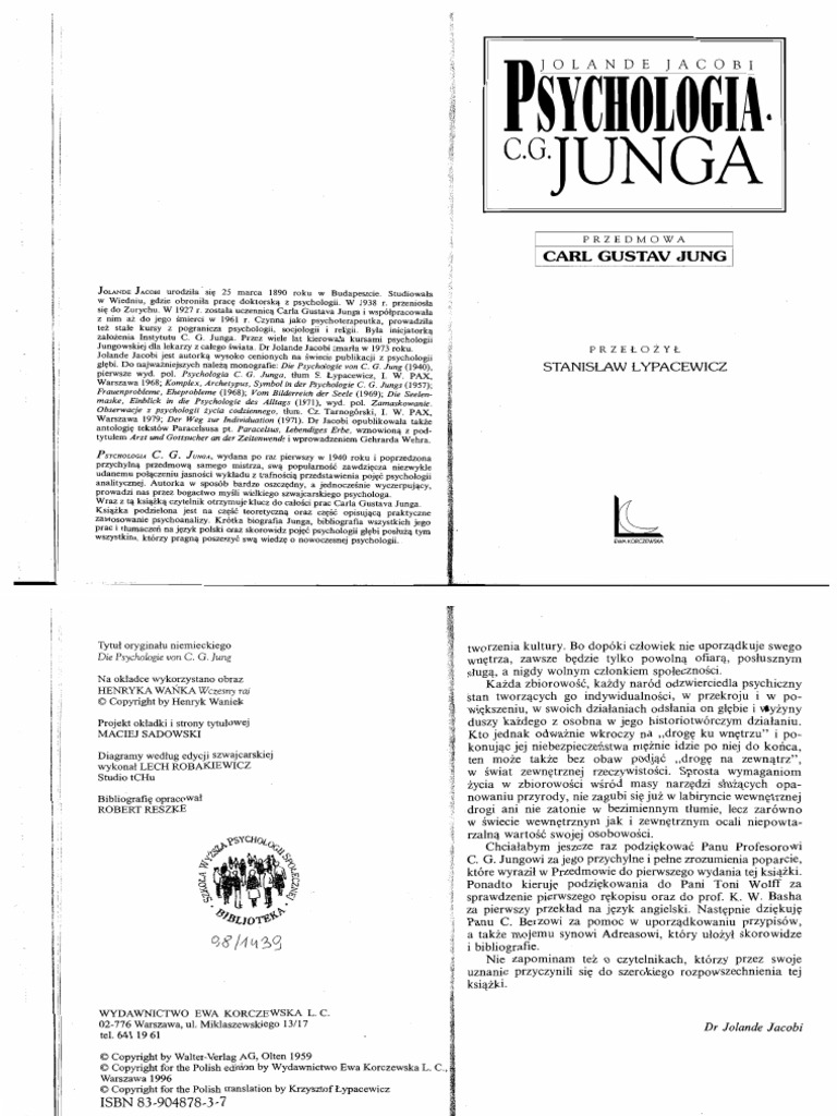 Jolande Jacobi - Psychologia C. G. Junga (1996) | PDF