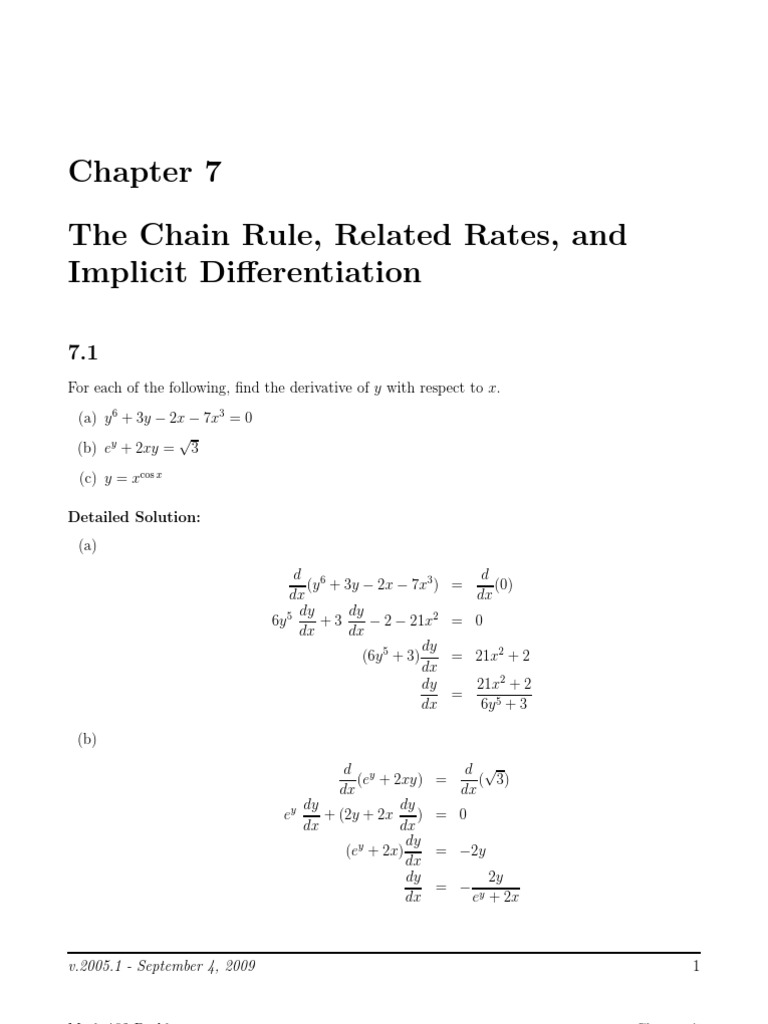Chainrule - Implicit Differentiation | PDF | Tangent | Slope