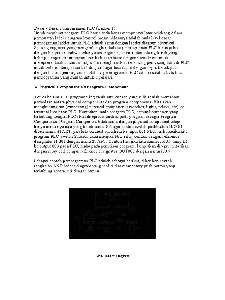 Dasar - Dasar Pemrograman PLC (Bagian 1) | PDF | Metode & Bahan Ajar | Teknologi & Rekayasa