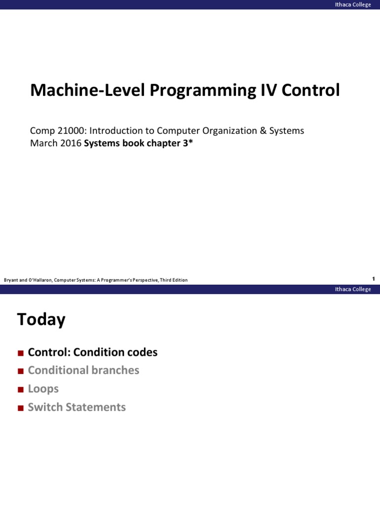 Machine-Level Programming IV Control | PDF | Assembly Language | Software Development