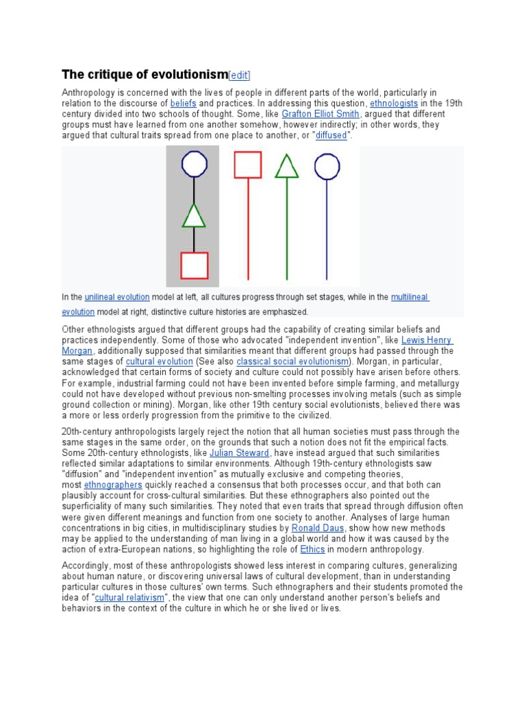 The Critique of Evolutionism | PDF | Sociocultural Evolution | Cultural ...