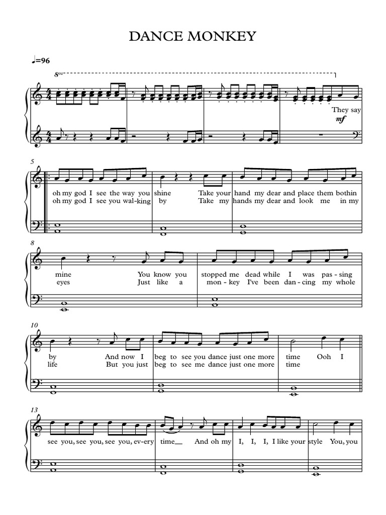 Dance Monkey Full Score | PDF