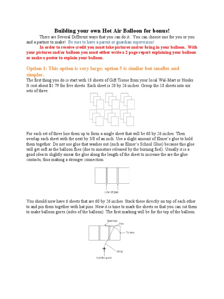 Building Your Own Hot Air Balloon | PDF | Candle | Wire