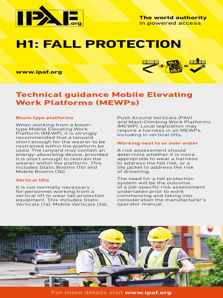 H1: Fall Protection: Technical Guidance Mobile Elevating Work Platforms ...
