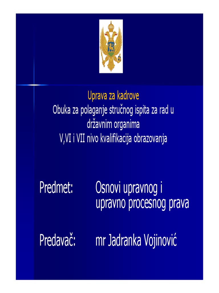 Osnovi Upravnog Prava - Jadranka Vojinovic | PDF
