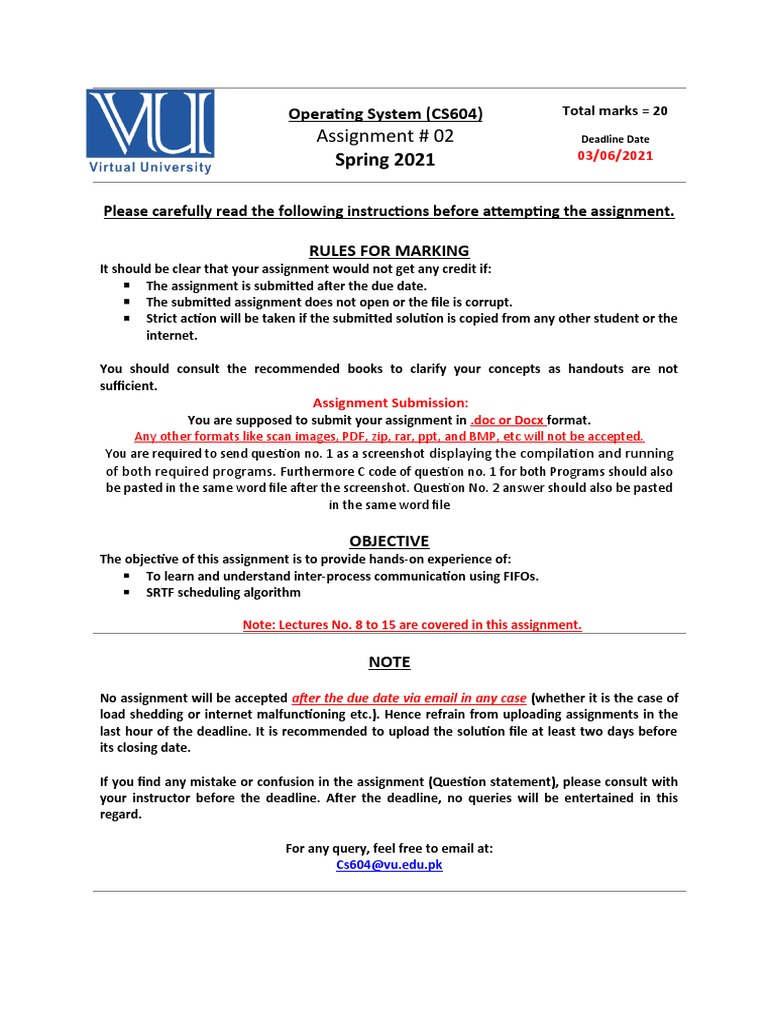 Operating System (CS604) Assignment #02: Implementing Inter-Process Communication Using FIFOs ...