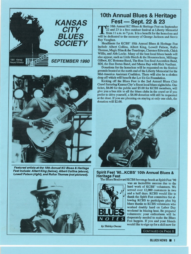 KC Blues & Heritage Fest 1990 Details | PDF
