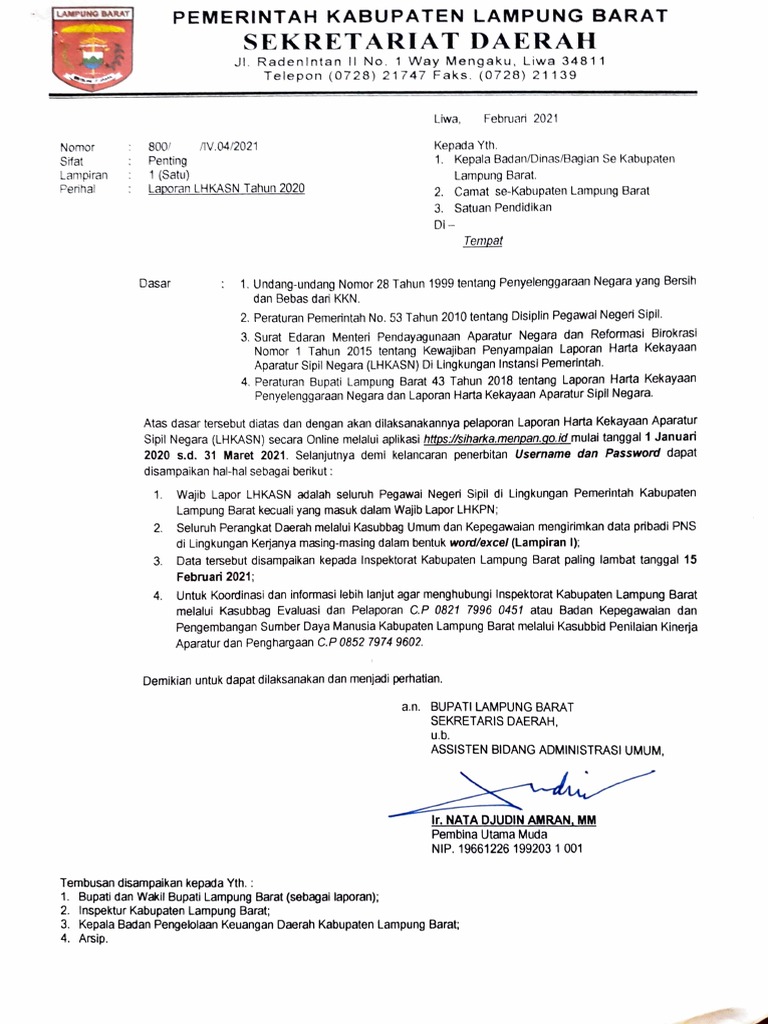 Surat Edaran LHKASN | PDF