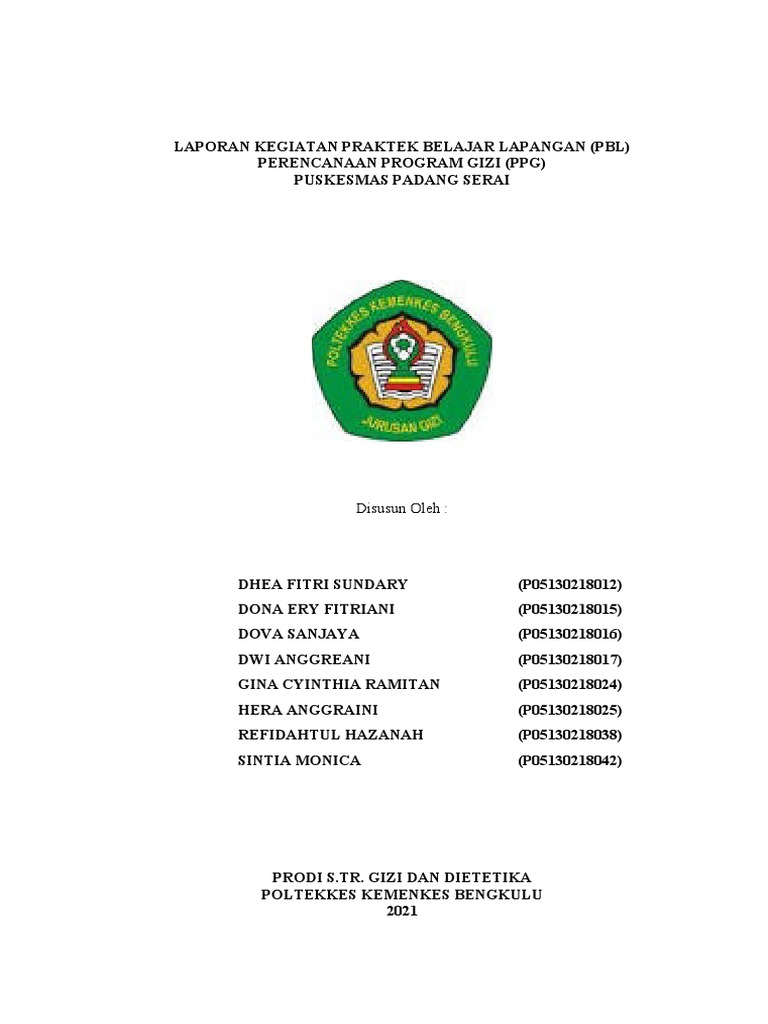 LAPORAN PPG PKM PADANG SERAI STR - GZ 2021 Revisi TGL 12 Juni | PDF