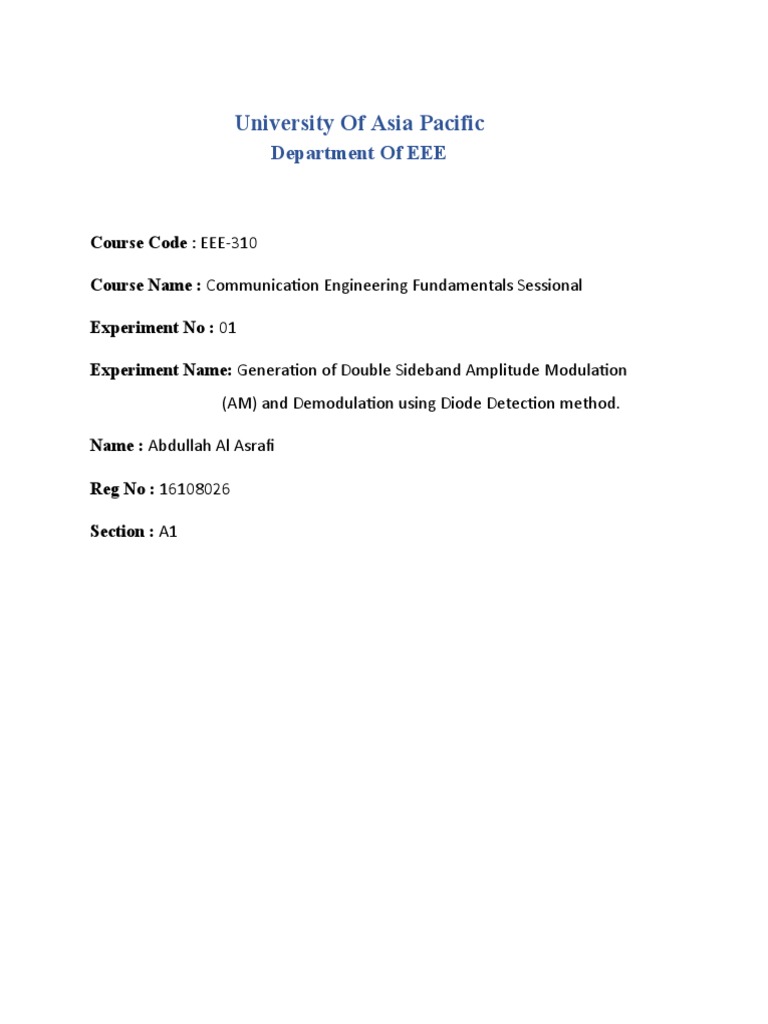 EEE Students: AM Modulation Basics | PDF | Modulation | Wireless