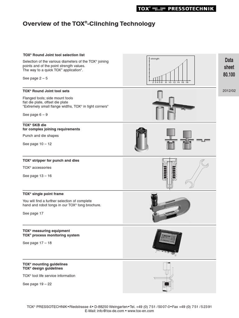 Overview of The TOX - Clinching Technology: Strength | PDF | Sheet ...