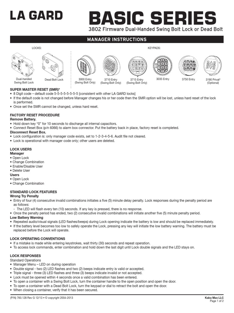 LaGard LG Basic Manager Instructions | PDF | Computer Architecture ...