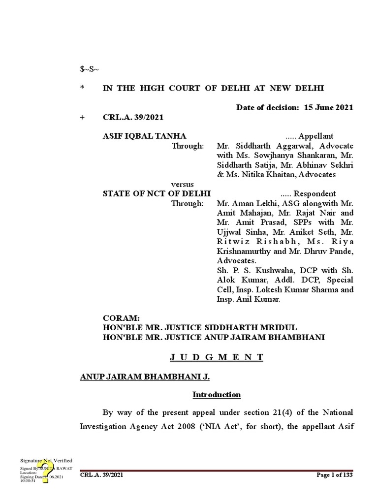 Asif Iqbal Tanha Bail Order | PDF | Bail | Misconduct