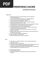 MRCEM Recalls 2018 - 2023 | PDF | Anatomical Terms Of Motion | Abdomen