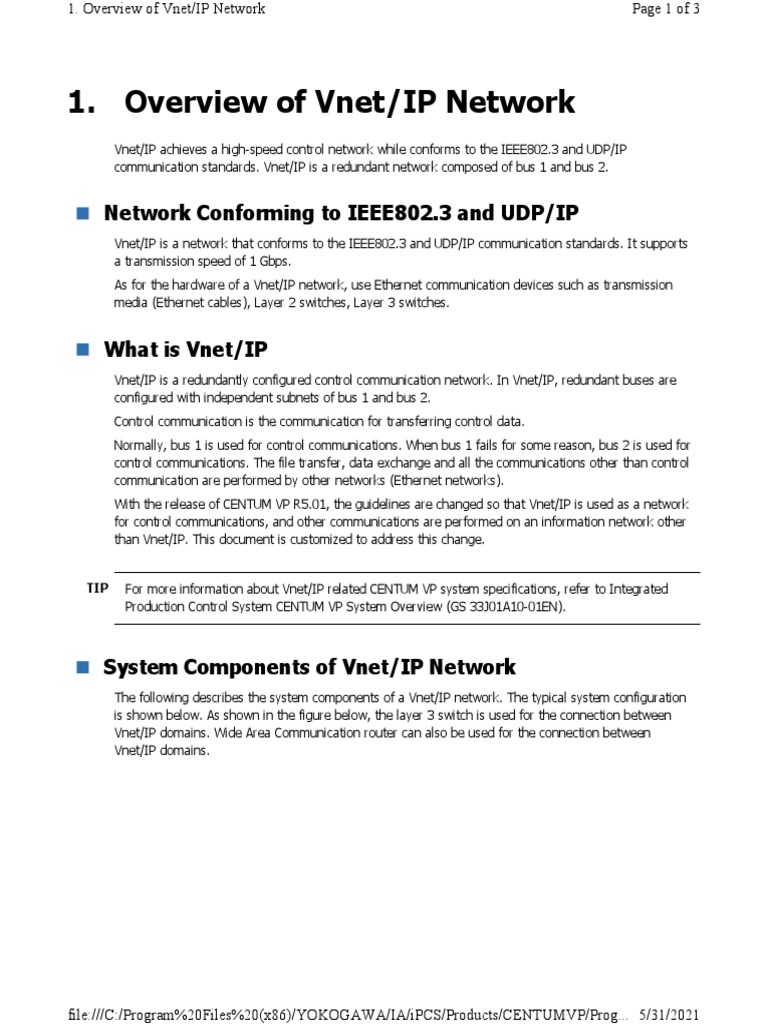 Overview of Vnet/IP Network | PDF | Computer Network | Internet Protocol Suite