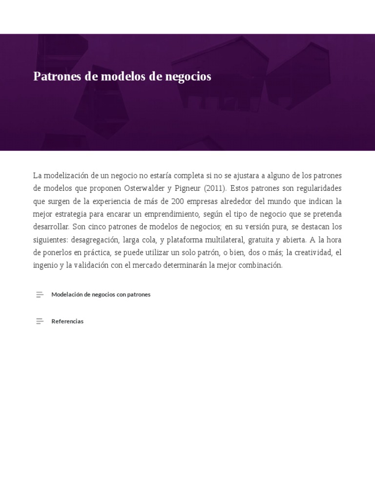 Patrones de Modelo de Negocio | PDF | Modelo de negocio | Empresas