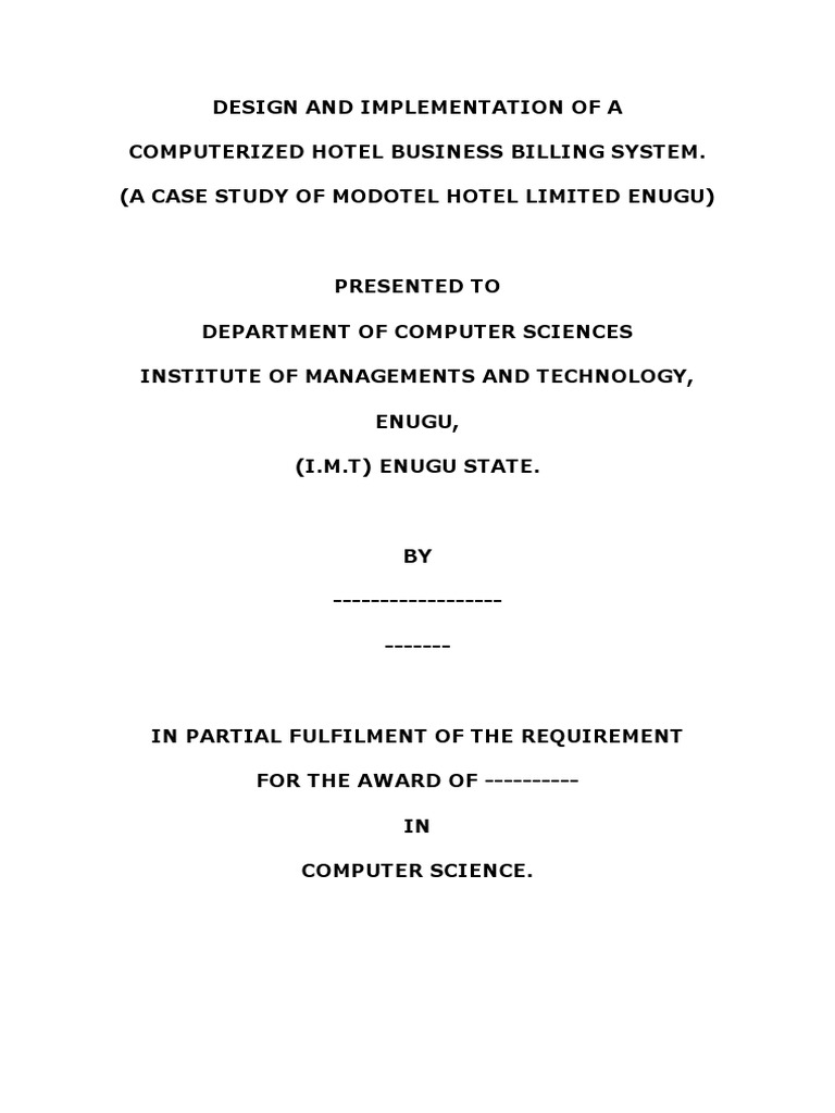 Computerized Billing for Modotel Hotel | PDF | Computer File | Input/Output