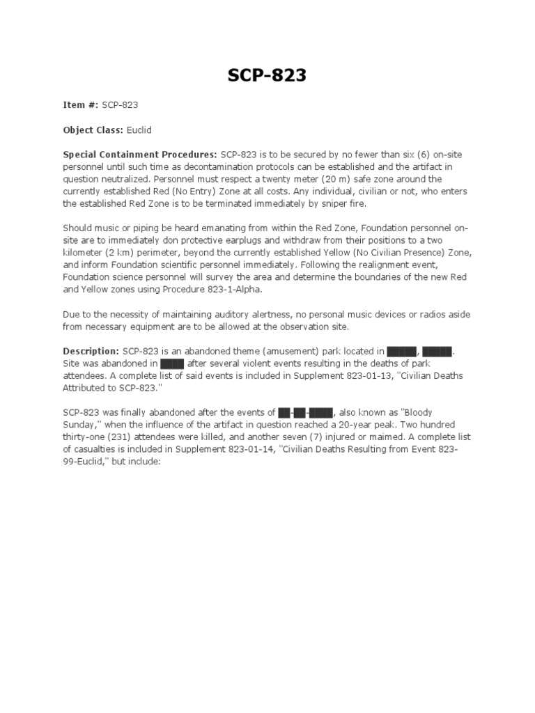 SCP-823 - SCP Foundation | PDF | Violence | Nature