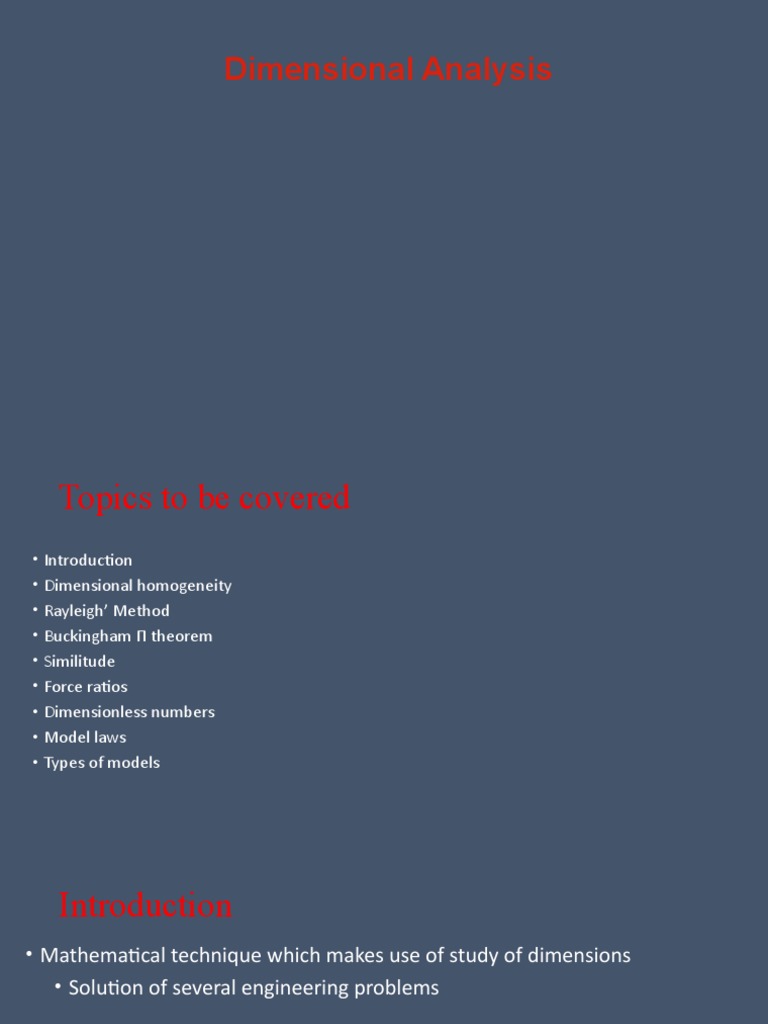 Dimensional Analysis Pdf Fluid Dynamics Classical Mechanics