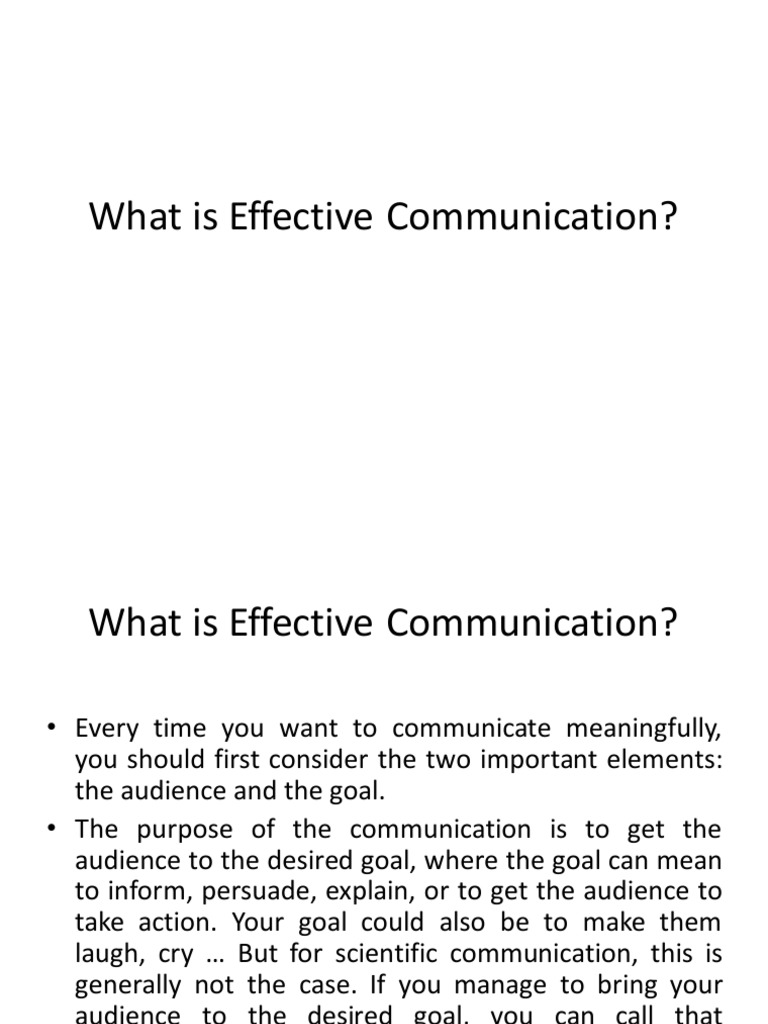Understanding Effective Communication | PDF