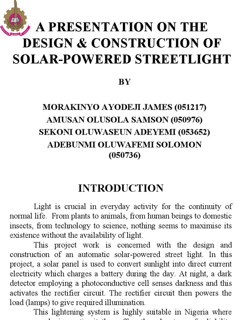 The First Draft of A Presentation On The Design & Construction of An ...