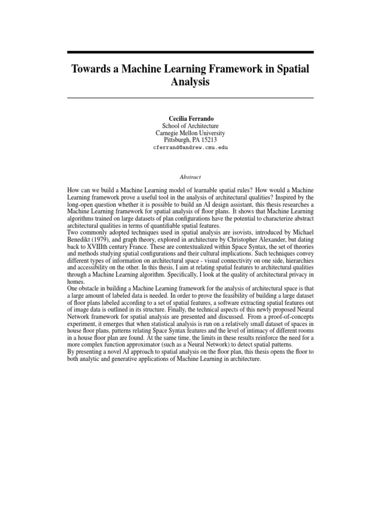 AI in Architectural Spatial Analysis | PDF | Machine Learning | Space