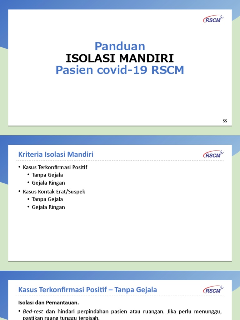 Pedoman Isolasi Mandiri Covid Rscm-1 | PDF Pedoman Isolasi Mandiri Covid Rscm-1 | PDF