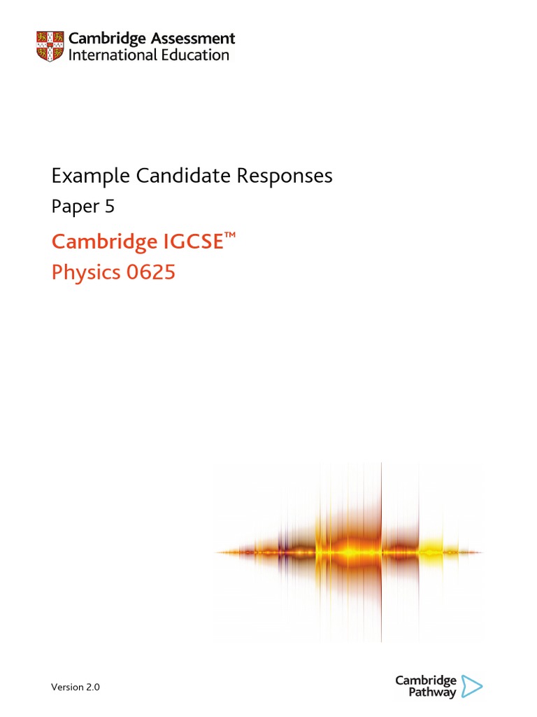 Example Candidate Responses: Cambridge IGCSE Physics 0625 | PDF ...