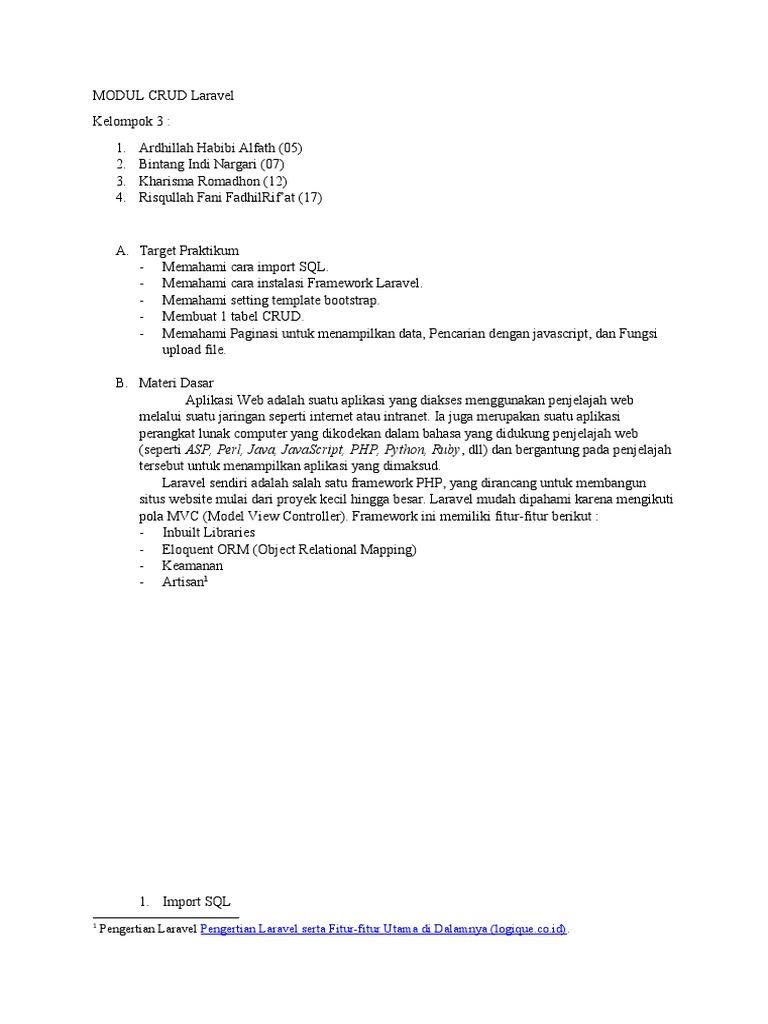 MODUL CRUD Employees Laravel | PDF