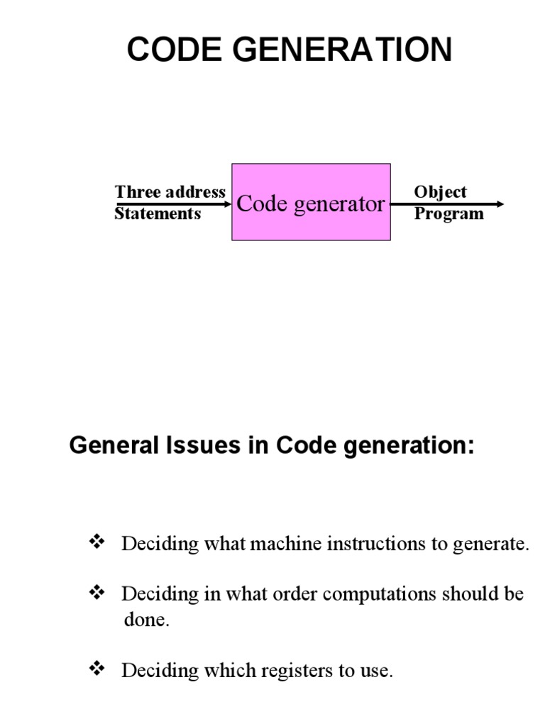 Lec09-Code Generation | PDF | Software Development | Computer Hardware