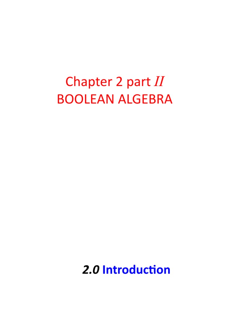 1 Chapter 2 Boolean Algebra2 | PDF | Boolean Algebra | Teaching Mathematics