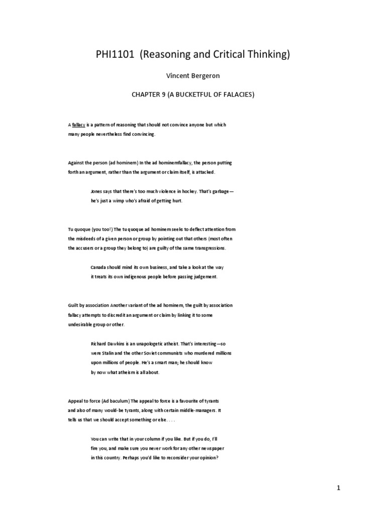 Philosophy Students' Fallacy Guide | PDF | Fallacy | Argument