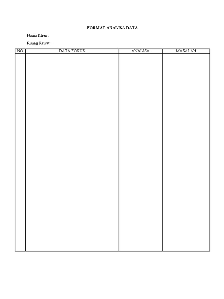 Format Analisa Data MTRS | PDF
