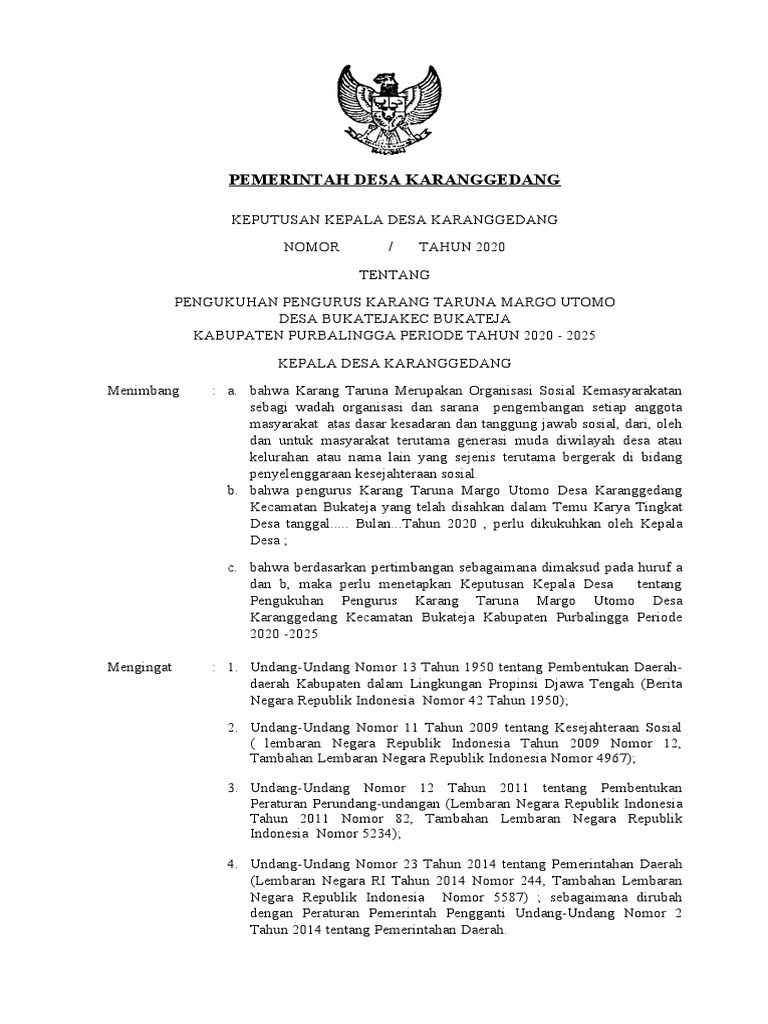 SK Karang Taruna Desa | PDF