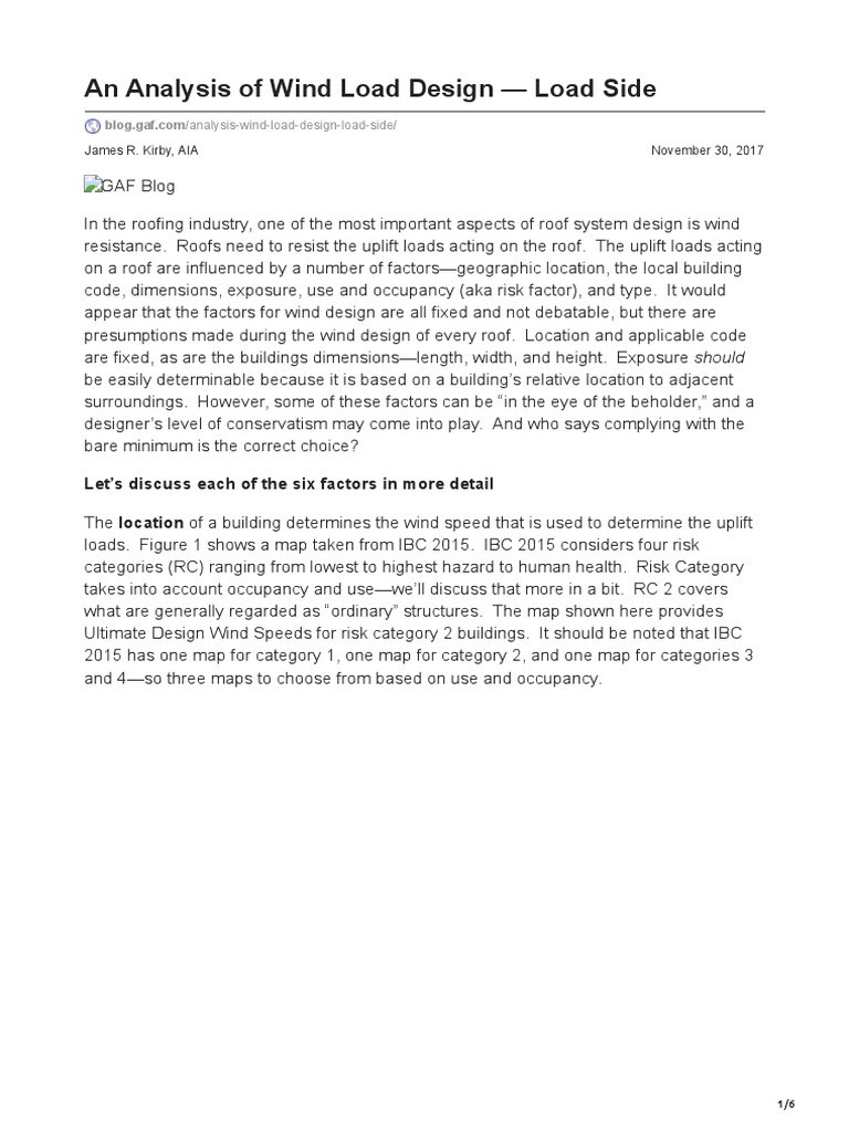 An Analysis of Wind Load Design Load Side | PDF
