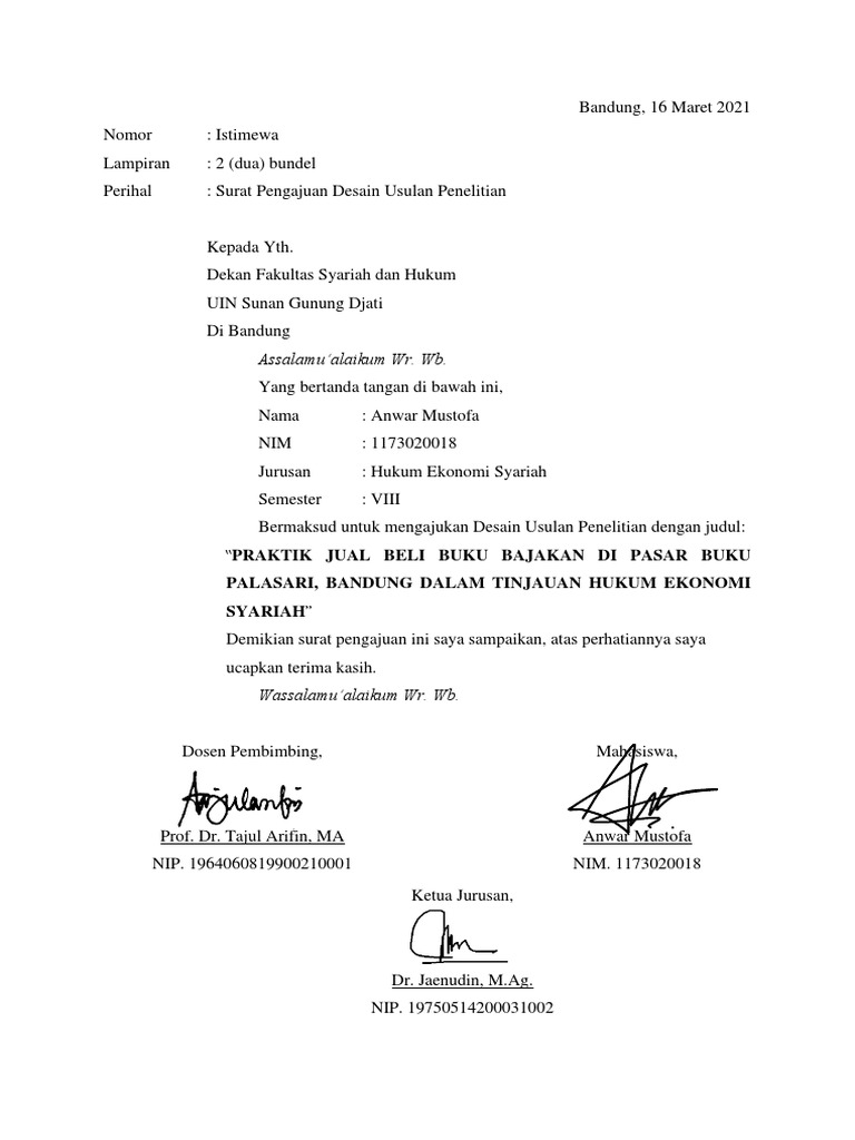 04-B Contoh Surat Pengajuan Proposal | PDF